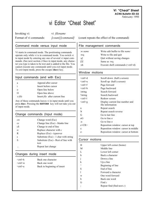 Vi Editor Cheat Sheet 2982 | Hot Sex Picture Vi Editor Cheat Sheet 2982 | Hot Sex Picture