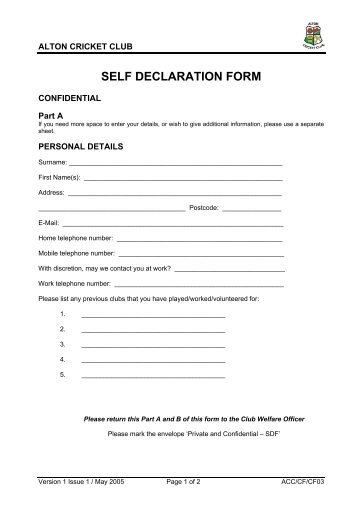 Self declaration form nta - golffunding Self declaration form nta - golffunding