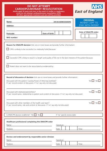 Printable Do Not Resuscitate Form Uk Printable Forms Free Online