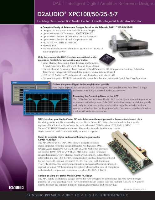 D2AUDIO® XPC100/50/25-5/7