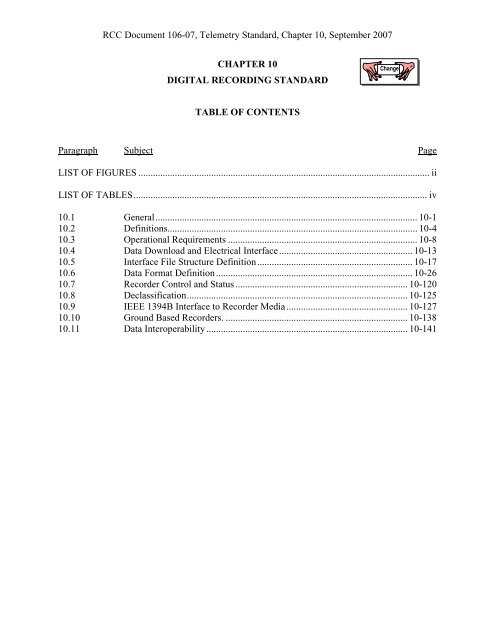 Chapter 10 - IRIG 106