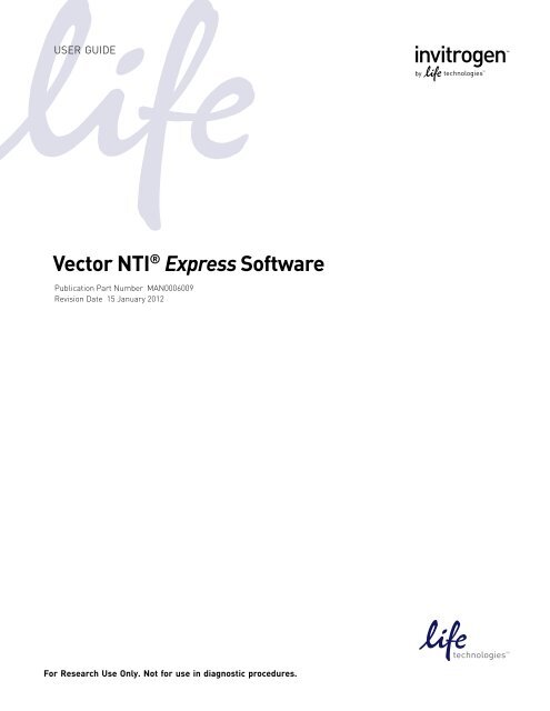 Vector NTI® Express Software User Guide - Invitrogen