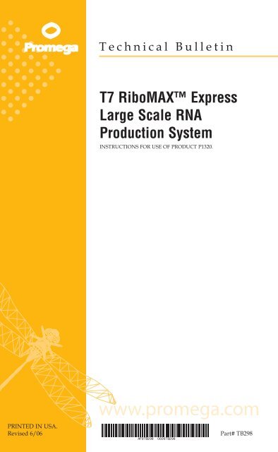 T7 RiboMAX(TM) Express Large Scale RNA Production System ...