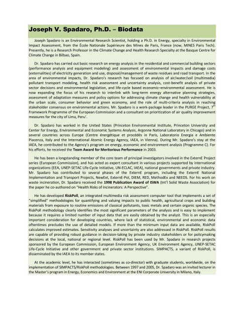 Joseph V. Spadaro, Ph.D. – Biodata - Arirabl.com