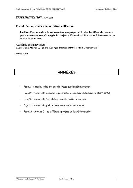 e 1 fiche generale - Académie de Nancy-Metz