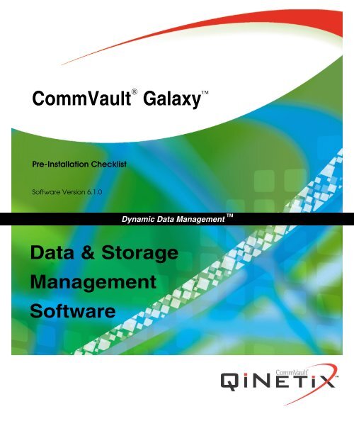 CommVault Galaxy - Documentation - CommVault