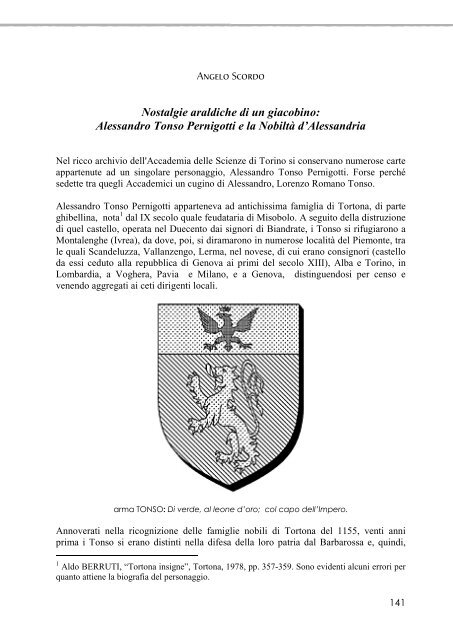 Alessandro Tonso Pernigotti - Società Italiana di Studi Araldici