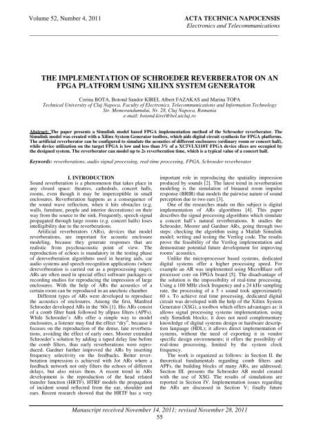 implementation of schroeder reverberator on an fpga