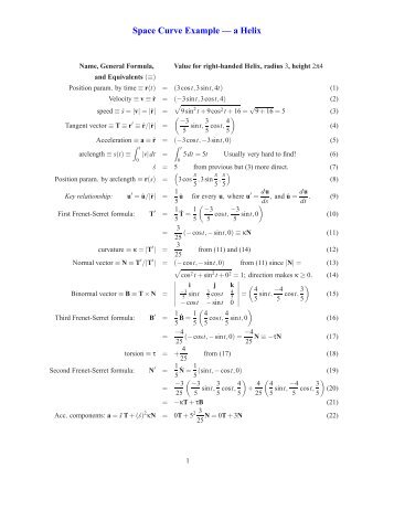 Frenet-Serret formulas and Torsion