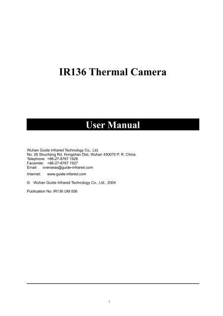 User Manual - IPI Thermal Imaging Cameras & Infrared Training