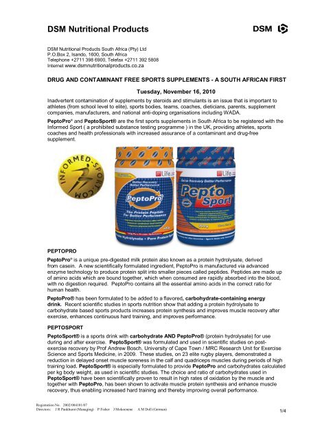 DSM Nutritional Products - Life