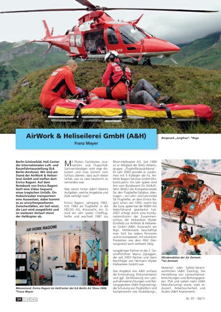 Bericht Helico Revue 12/2011, Nr. 97 - AirWork & Heliseilerei Gmbh