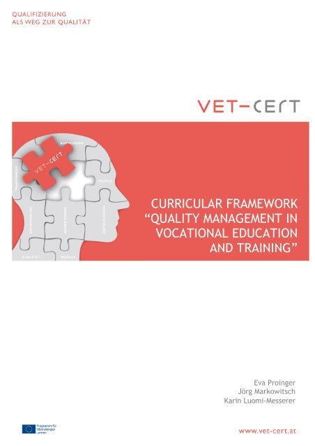 curricular framework “quality management in vocational ... - VET-CERT