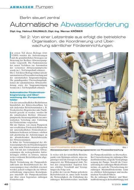 Automatische Abwasserförderung - p2m berlin