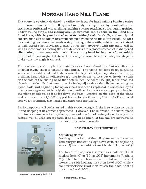 Morgan Hand Mill Plane - Tom Morgan Rodsmiths