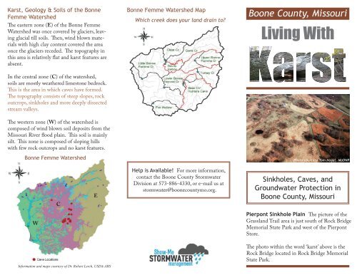 Karst Brochure - Boone County, Missouri