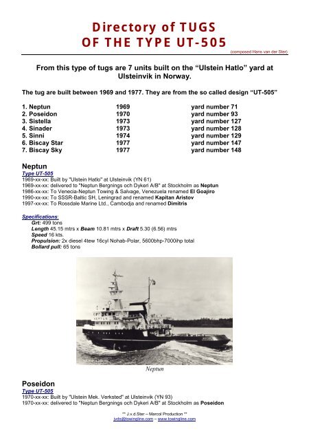 Tugs of the Fleet Ocean Tugs - ATF - Towingline.com