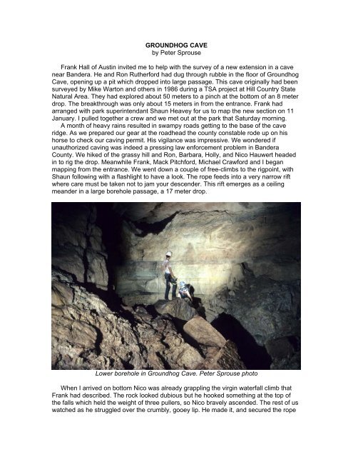 Groundhog Cave. Peter Sprouse - Oztotl.com