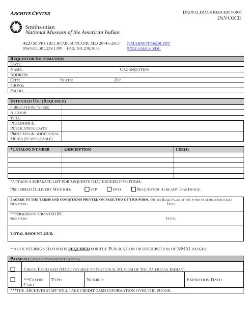 Digital Image Request Form - National Museum of the American ...