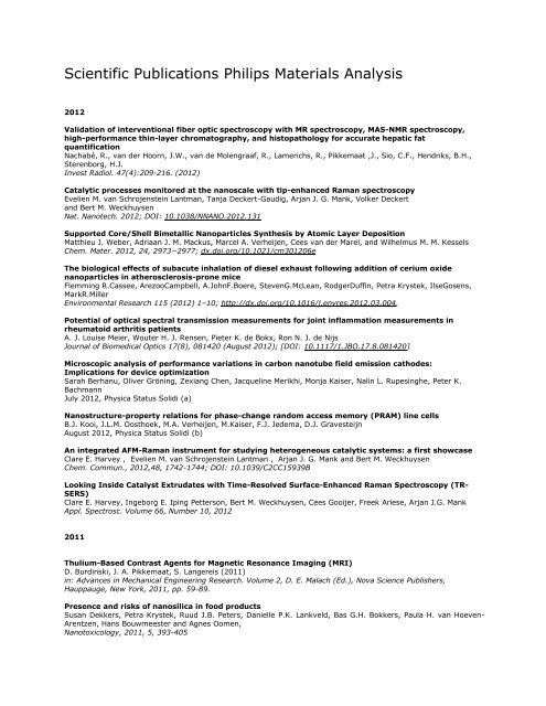 Scientific Publications Philips Materials Analysis - Philips Innovation ...
