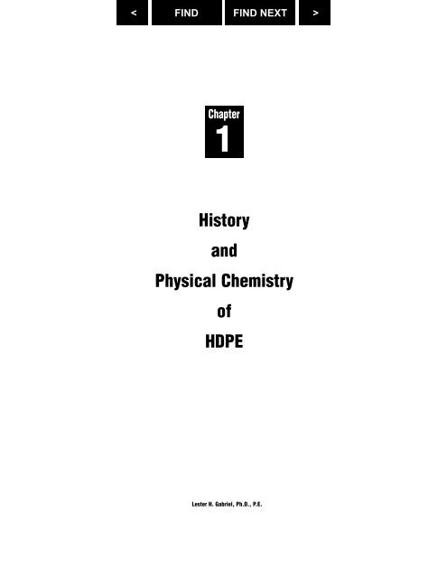 History and Physical Chemistry of HDPE - Plastics Pipe Institute