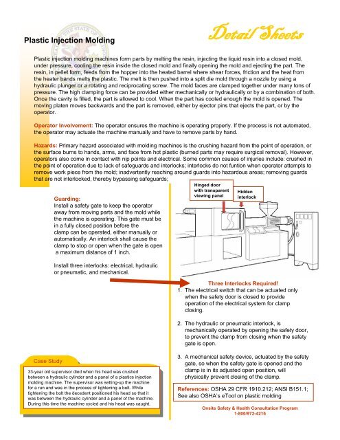 Plastic Injection Molding - Onsite Safety and Health