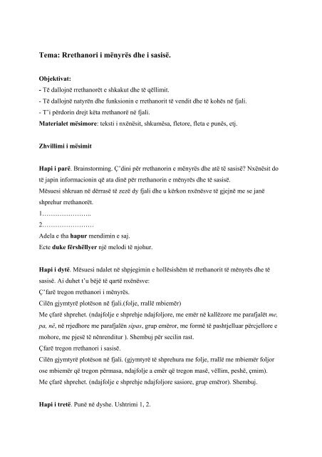 Tema: Rrethanori i mënyr