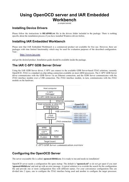 Using OpenOCD server and IAR Embedded Workbench