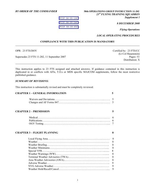 58th OPERATIONS GROUP INSTRUCTION 11-202 1 - Baseops.net