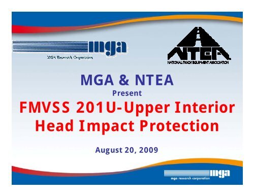 FMVSS 201U-Upper Interior Head Impact Protection - MGA Research