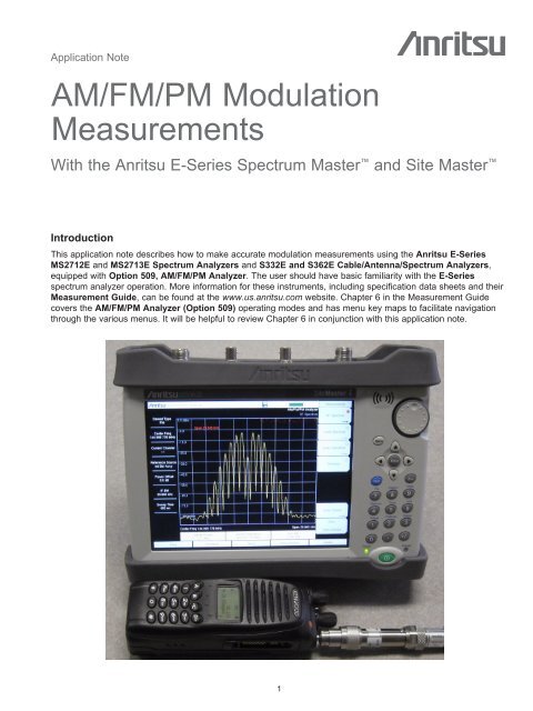 AM/FM/PM Modulation Measurements Application Note - MetricTest