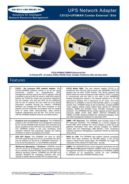 UPS Network Adapter - Meta System Deutschland