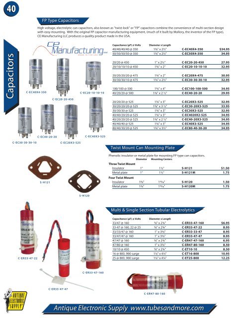Capacitors (pg. 40-49) - Antique Electronic Supply