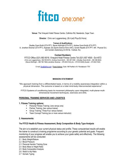 Client Information Brochure - Fitco