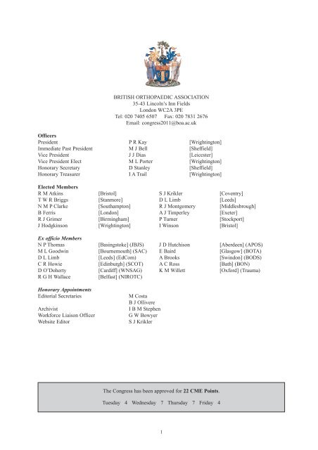 The Congress has been approved for 22 CME Points ... - Bscos.com