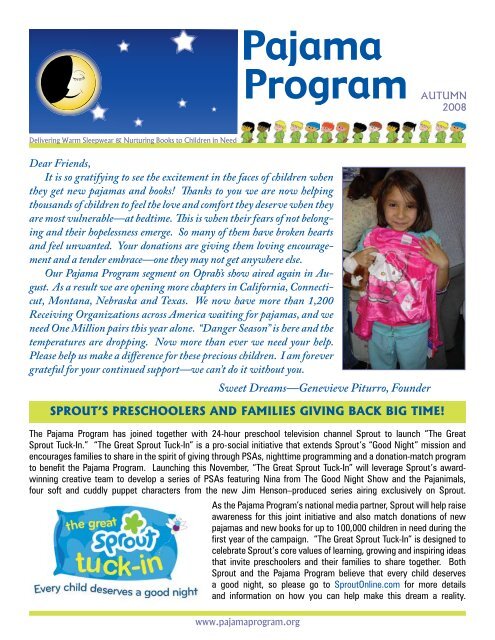 Sweet Dreams —Genevieve Piturro, Founder - Pajama Program