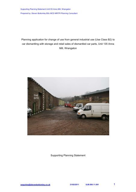 Planning application for change of use from retail shop (Use Class ...