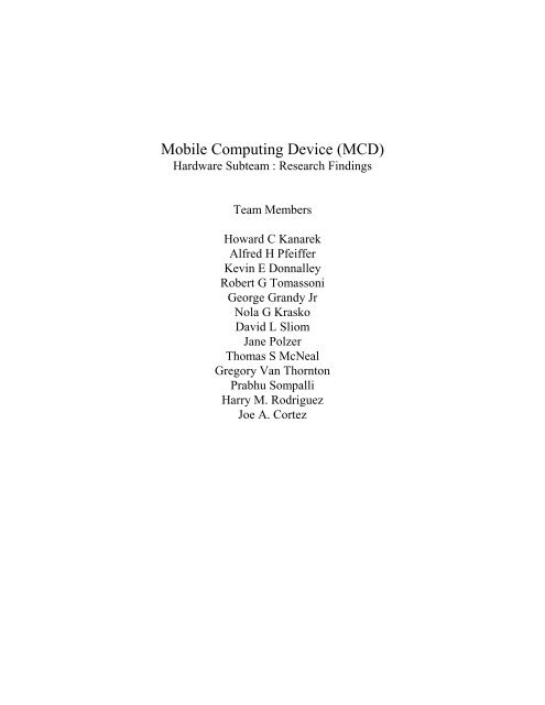 Mobile Computing Device (MCD) - Census Bureau