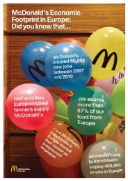 McDonald's economic footprint in Europe - McDonalds Virtual Press ...