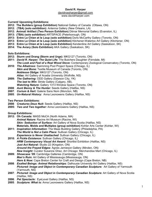 CV - David Ross Harper