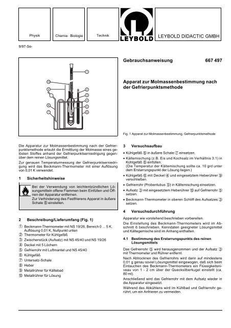 LEYBOLD DIDACTIC GMBH Gebrauchsanweisung 667 497 ...