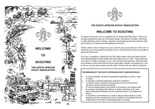 welcome to scouting welcome to scouting - South African Scout ...