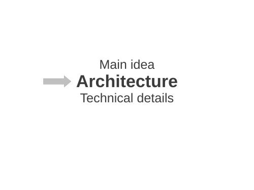 Main idea Architecture Te