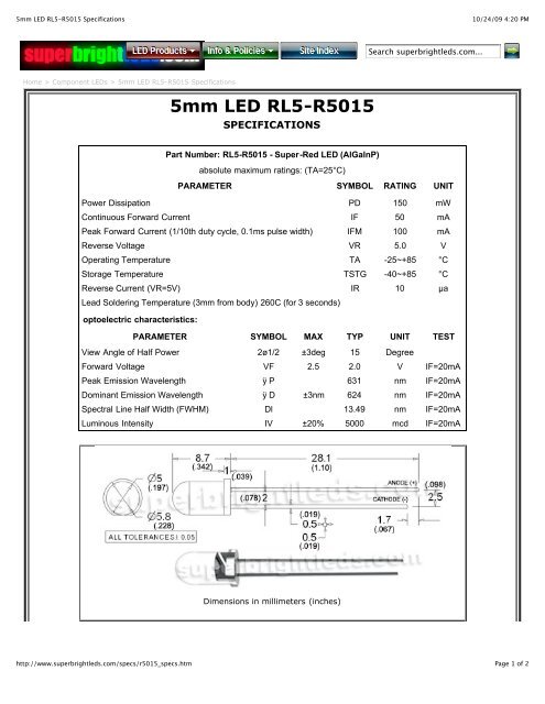 5mm LED RL5-B5515