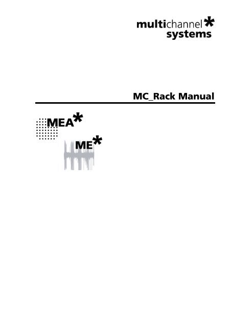 MC_Rack Manual - Multi Channel Systems