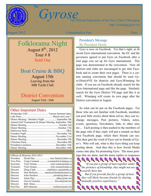 Folklorama Night - The Gyro Club of Winnipeg - Gyro.ws