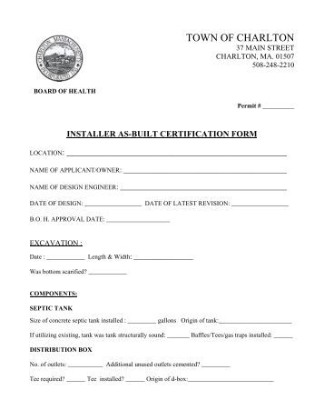 CERTIFICAT D' INSTALLATION INSTALLATION CERTIFICATE ...