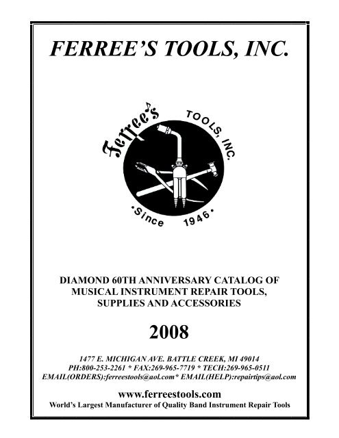 Cover thru - Ferree's Tools Inc