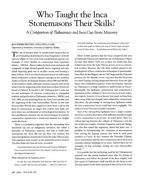Who Taught the Inca Stonemasons Their Skills? - Michael S. Heiser