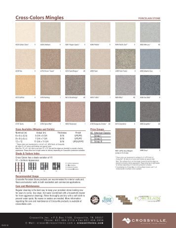 Cross-Colors Mingles - Crossville Inc.